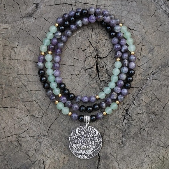 Earth Art hand crafted artisan | Jewelry | Lotus Gemstone Mala And ...